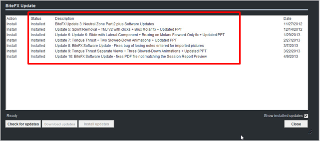 Updating Your BiteFX for Windows Software